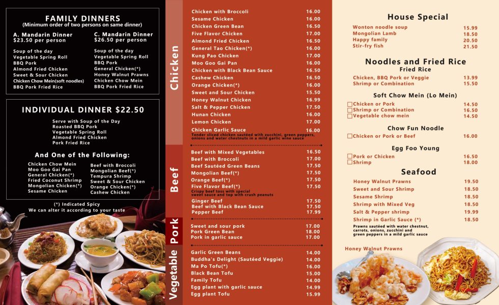 Menu - Mandarin Kitchen