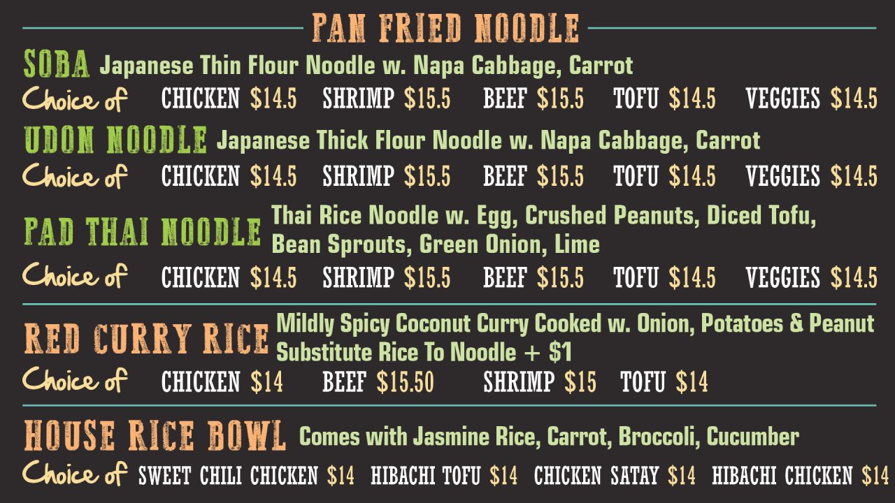 Our Menu - Mian