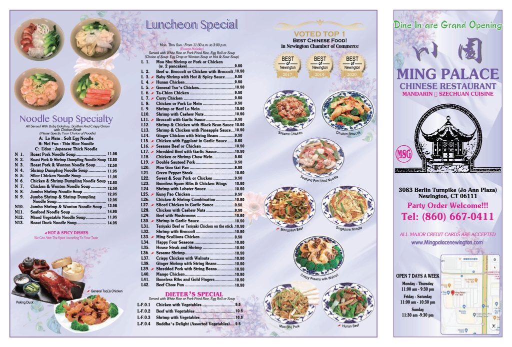 FULL MENU - Ming Palace