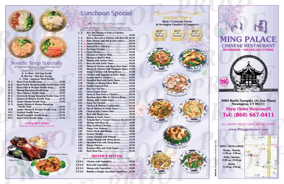 FULL MENU - Ming Palace