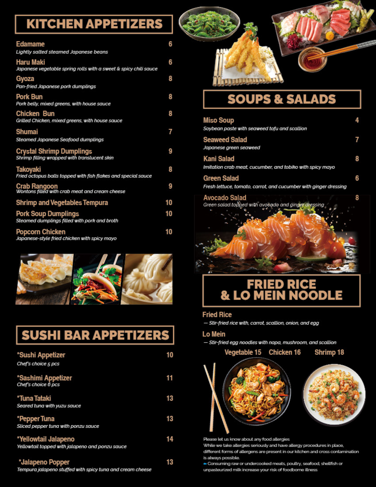 Menu - Mino Sushi & Ramen