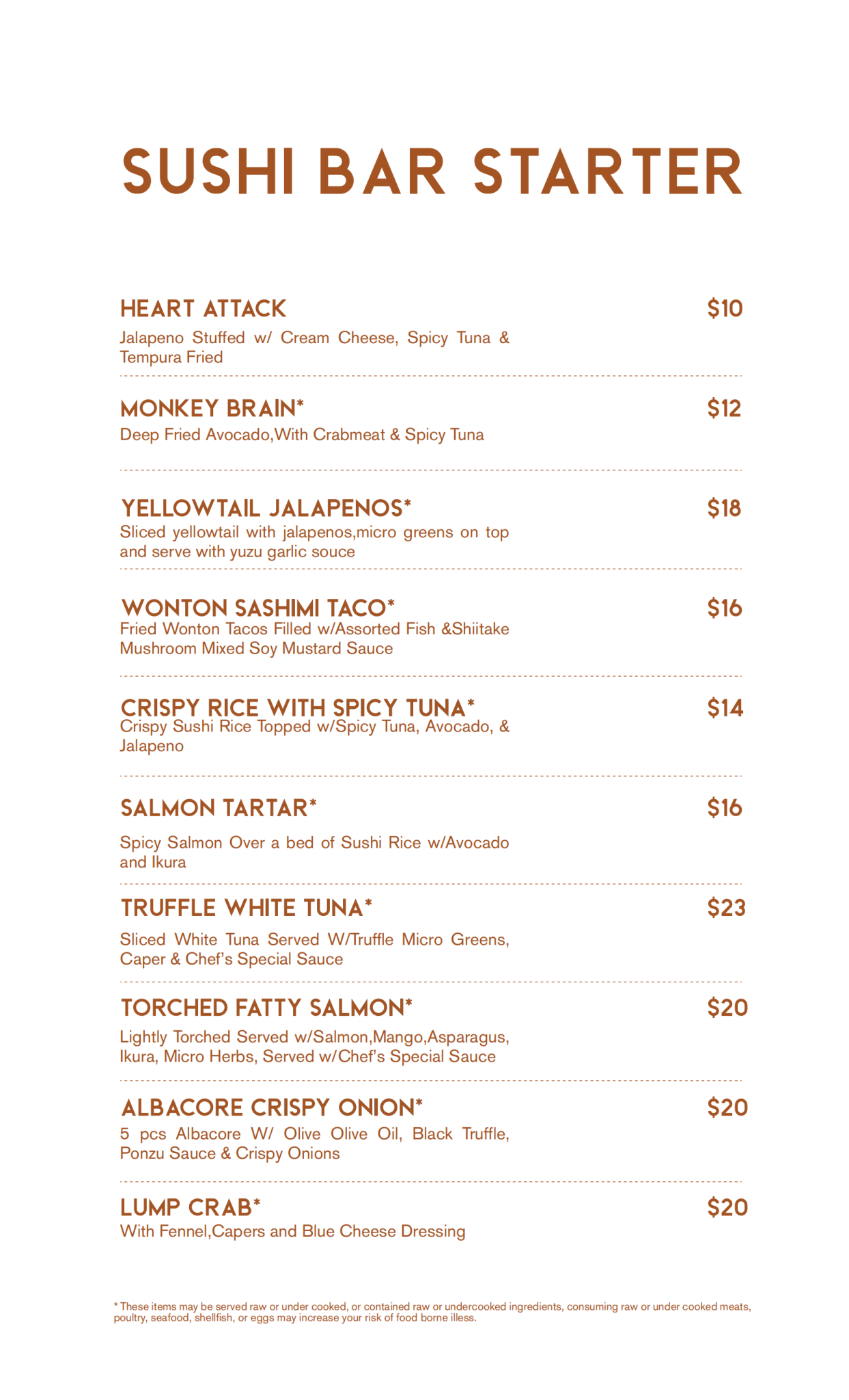 Menu - Moonga Asian Bistro