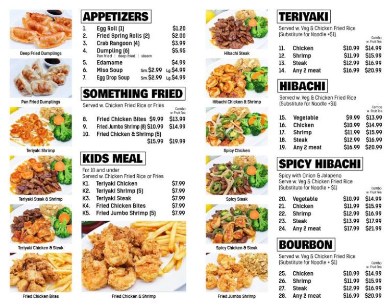 Menu - Ninja Hibachi Express