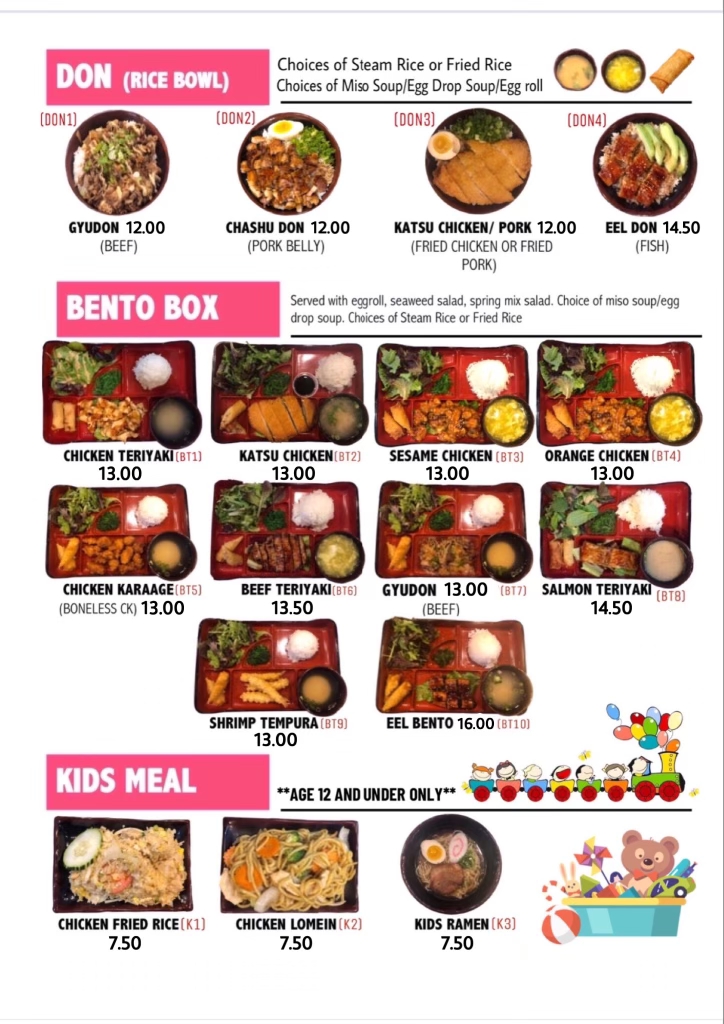 Menu - Ninja Ramen and Thai