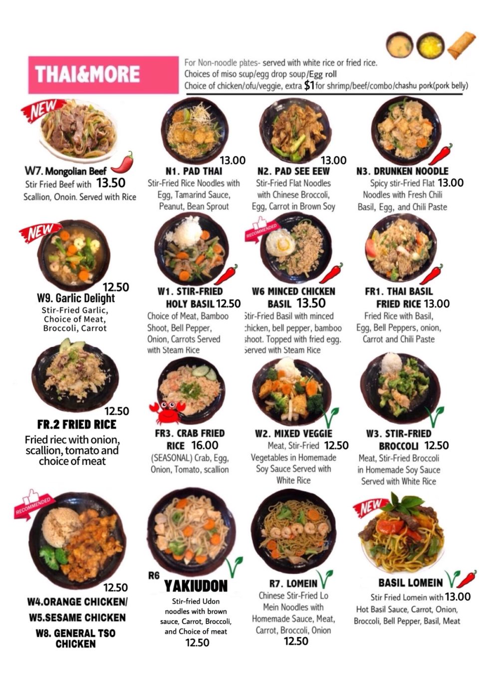 Menu - Ninja Ramen and Thai