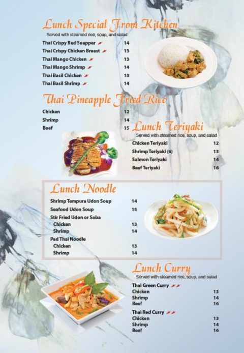 Menu - Mizu Sushi and Asian fusion