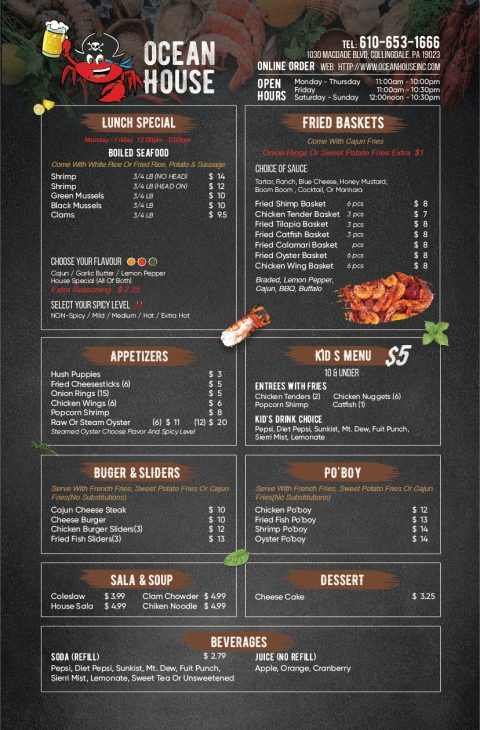 Menu - Ocean Seafood House