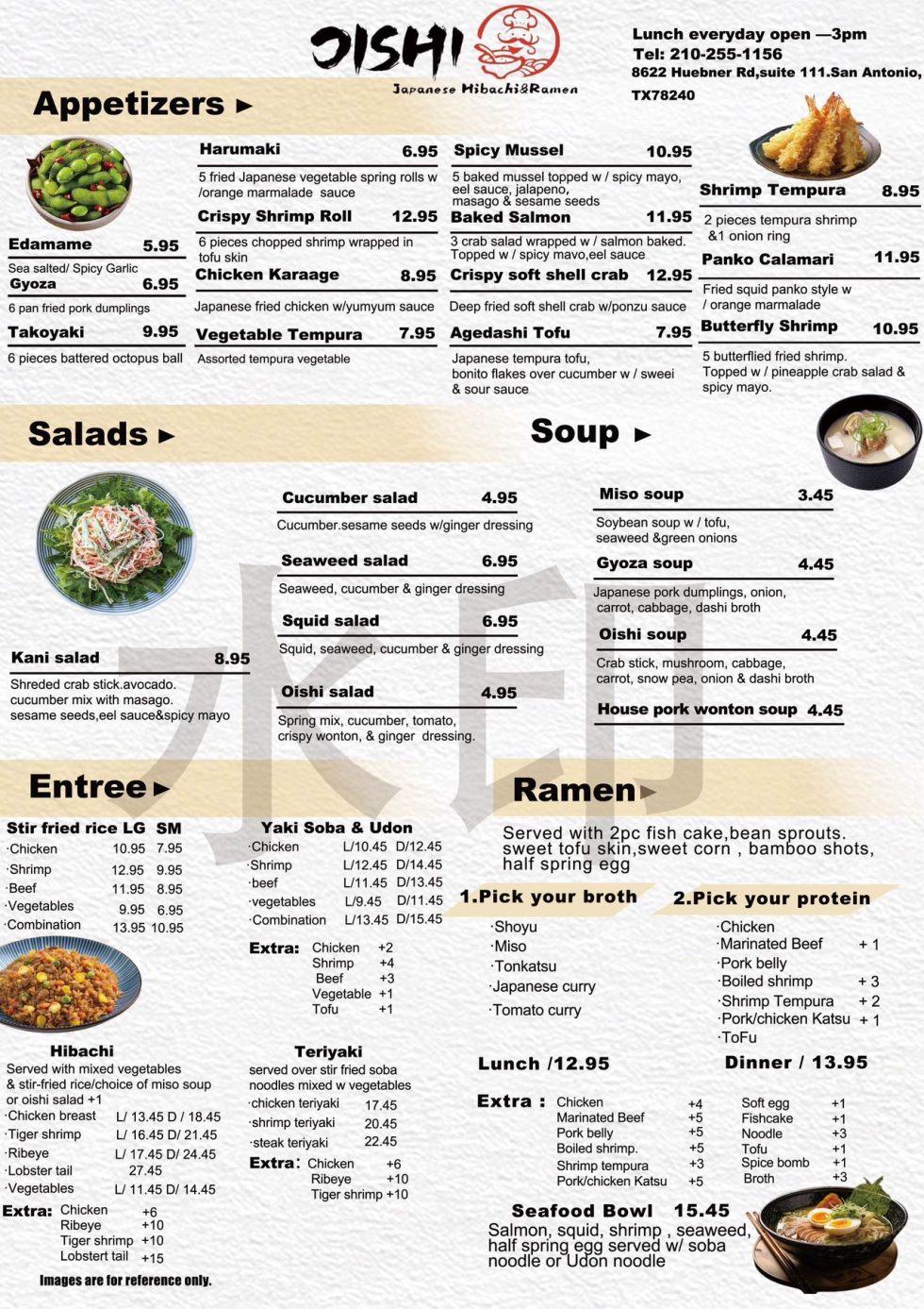 Menu - Oishi Japanese Hibachi & Ramen