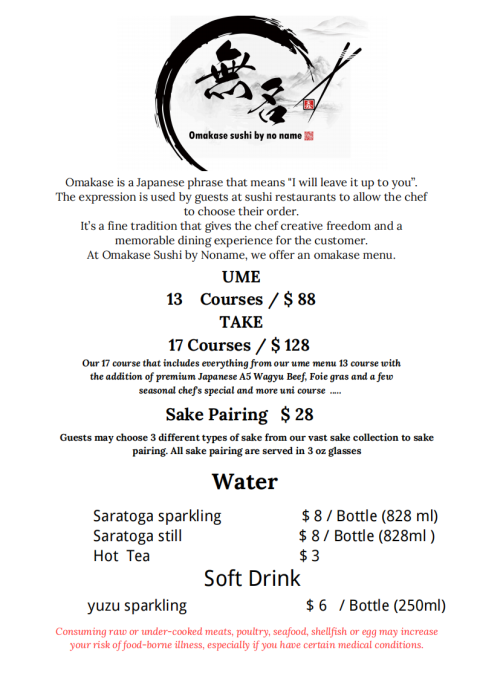 Omakase Sushi by No name｜Online Order｜New York｜NY