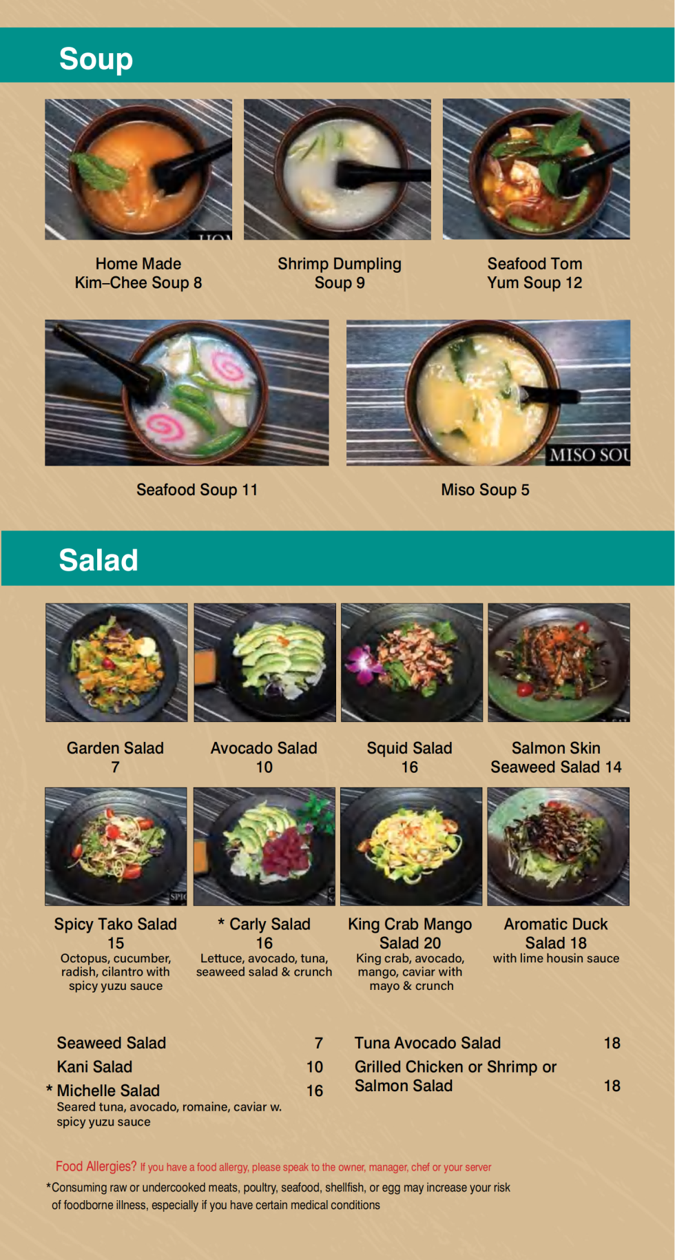 Menu - Ooi Sushi & Bar