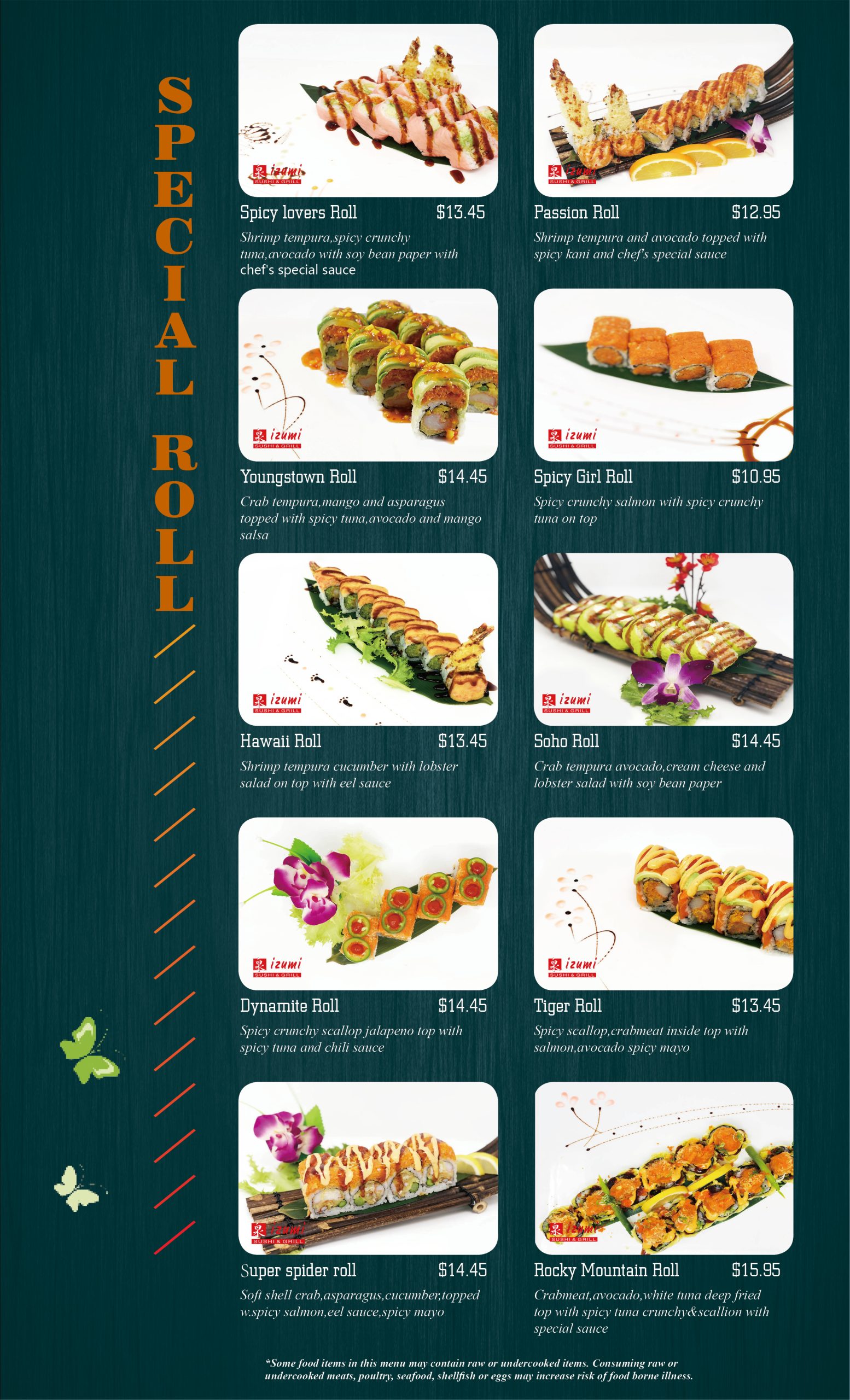 Menu - Izumi Japanese Restaurant