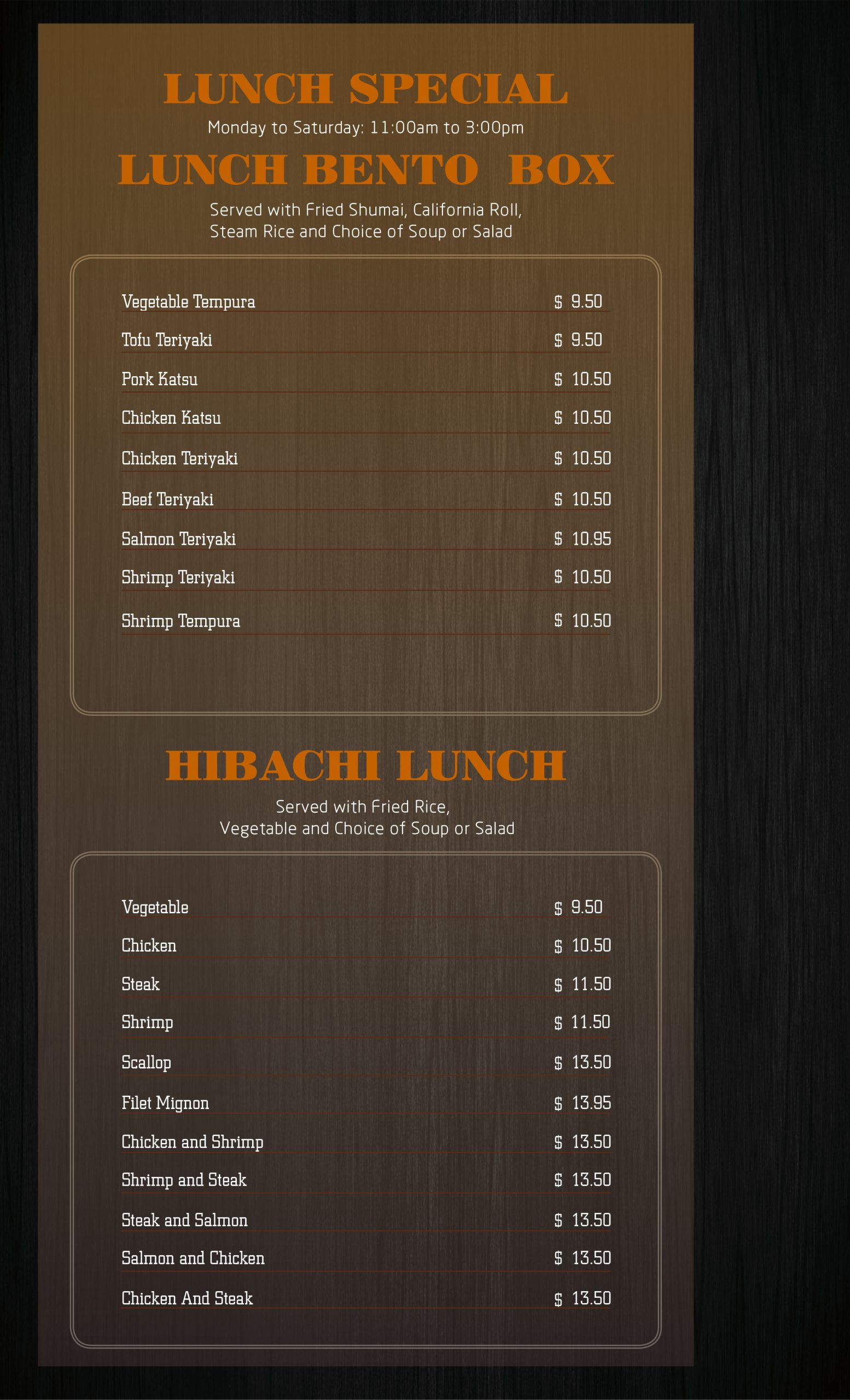 Menu - Izumi Japanese Restaurant