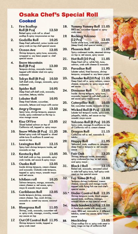 Osaka Japanese Restaurant | Order Online | Lexington | KY