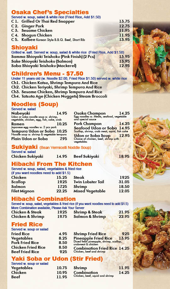 Osaka Japanese Restaurant | Order Online | Lexington | KY