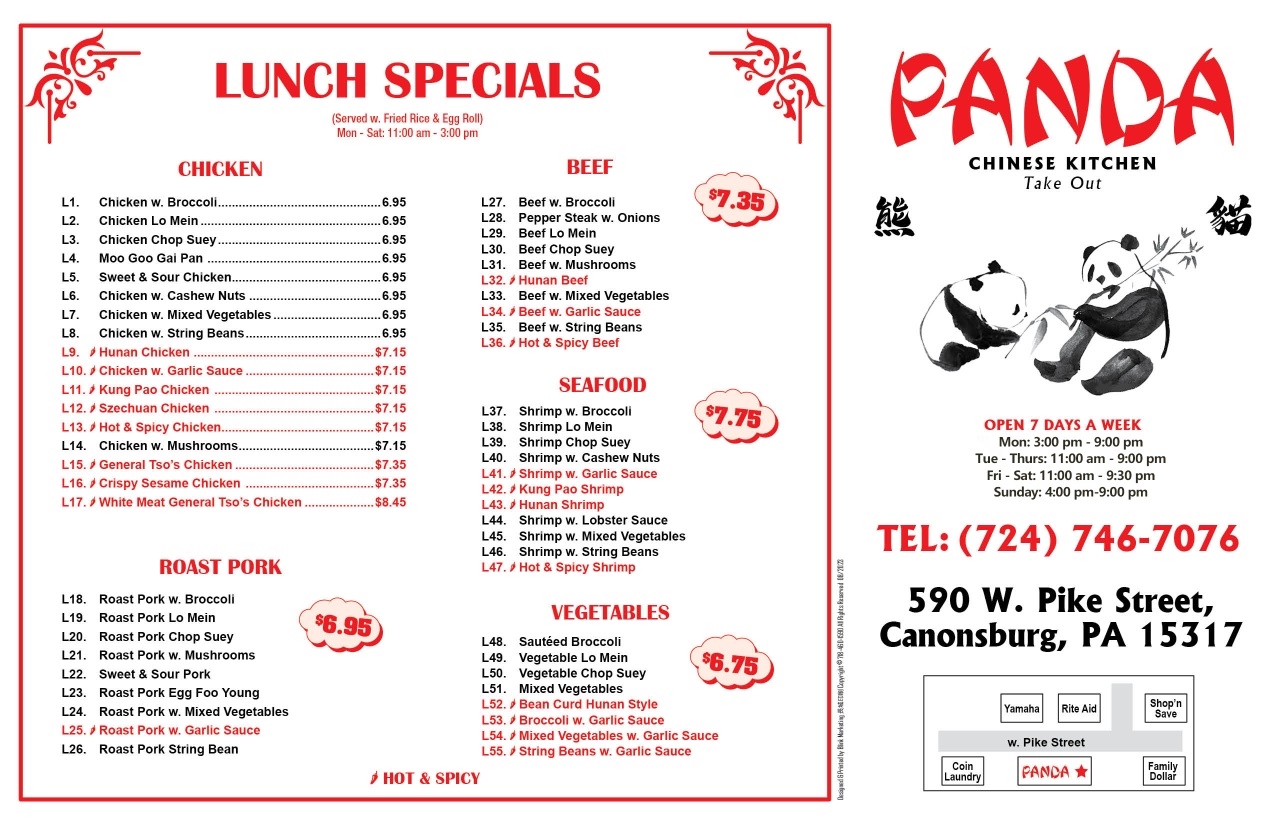 Panda Chinese Kitchen | Online Order | Canonsburg | PA