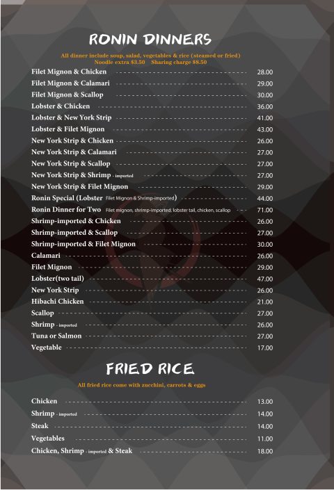 Ronin Steakhouse and Sushi - Japanese Restaurant | Online Order ...