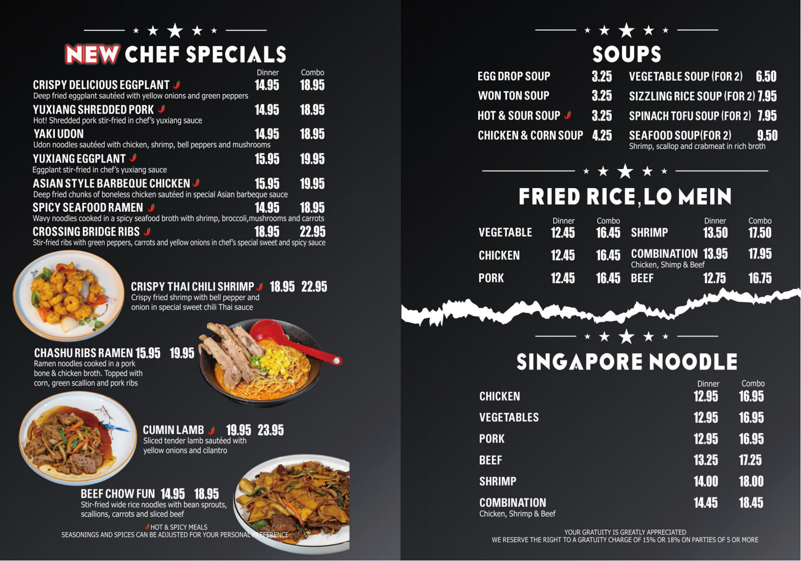 Dinner Menu - Peking Dynasty