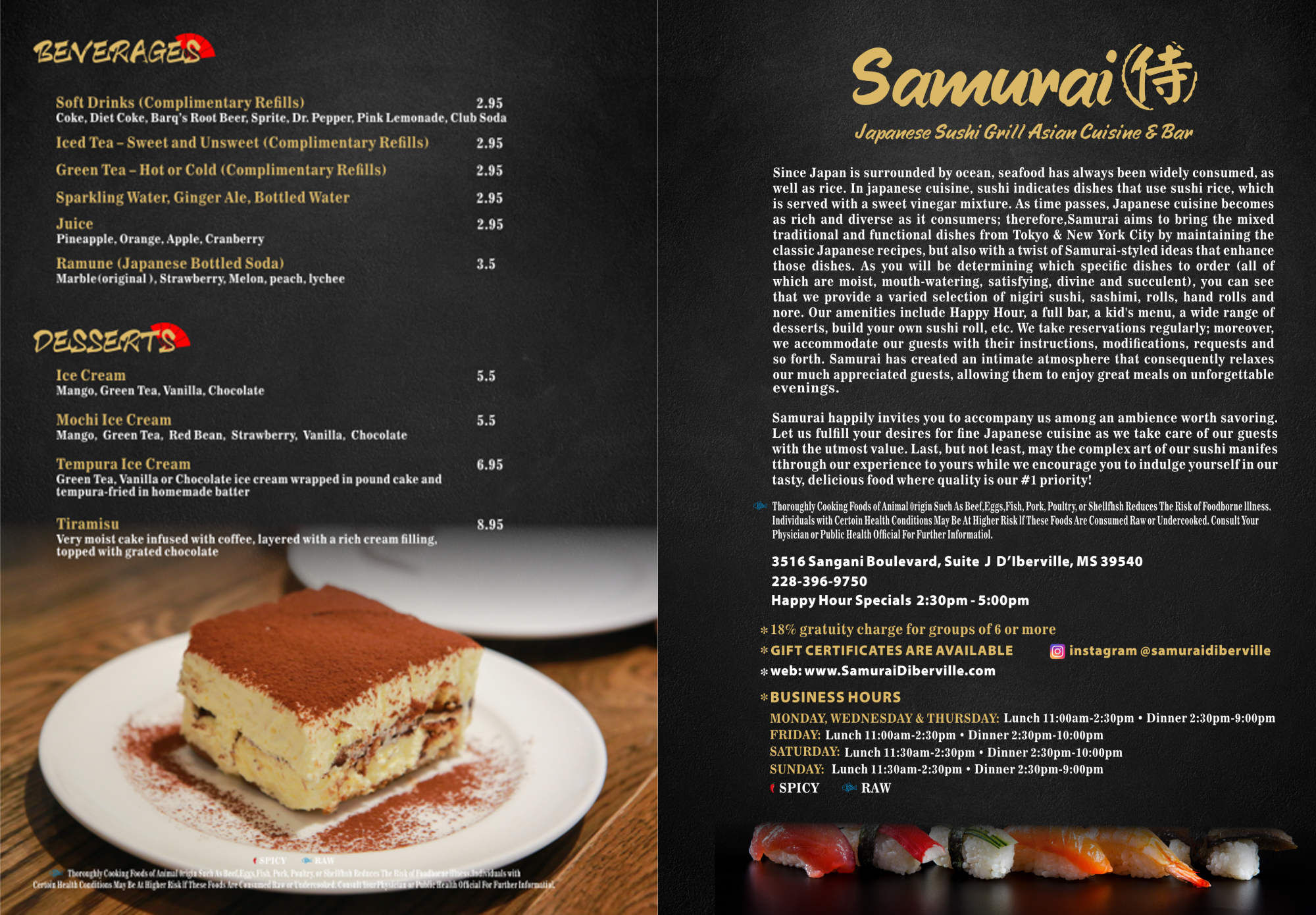 Samurai Janpanese Cuisine｜Online Order｜D'iberville｜MS