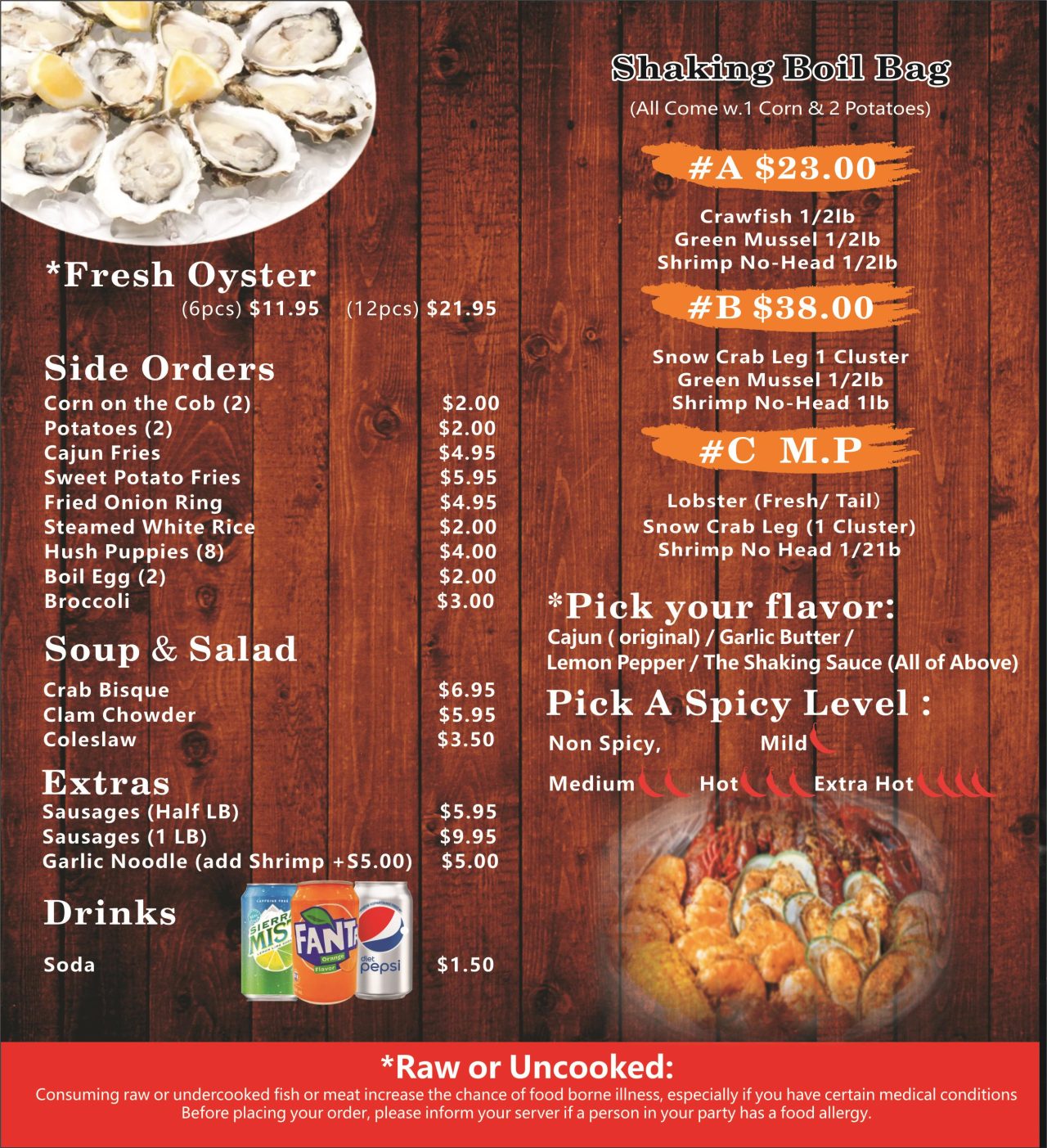 Menu - Shaking Seafood