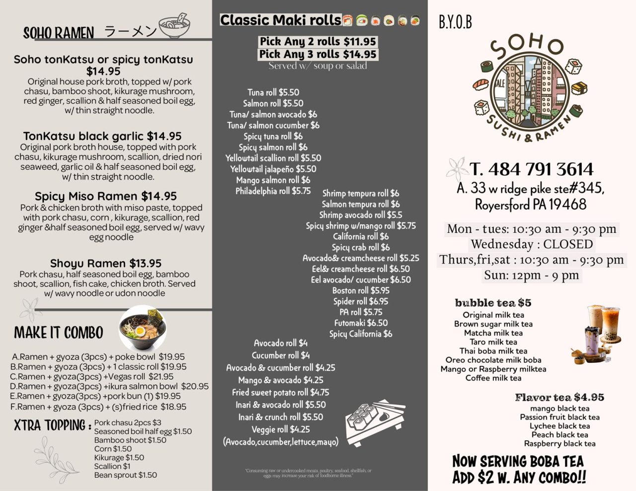 Soho Sushi & Ramen - Japanese Restaurant | Online Order | Royersford | PA