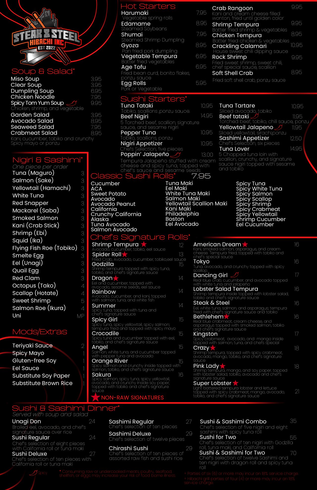 Steak & Steel Sushi. Hibachi. Gastropub｜Online Order｜Bethlehem｜PA