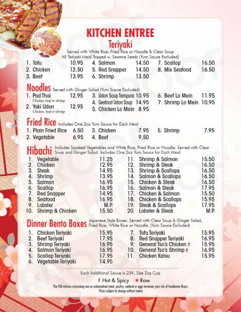 Menu - Sumi Sushi Hibachi