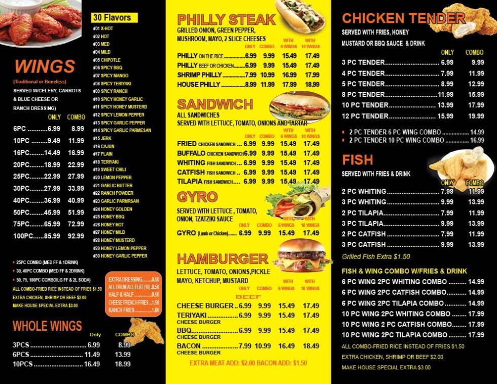 Menu - Super Crown Wings