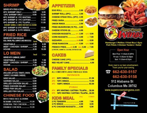 Menu - Super Crown Wings