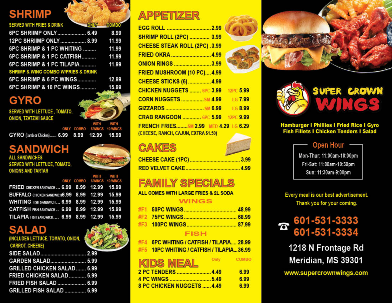 Menu1 - Super Crown Wings