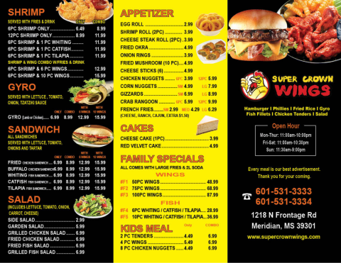 Menu1 - Super Crown Wings