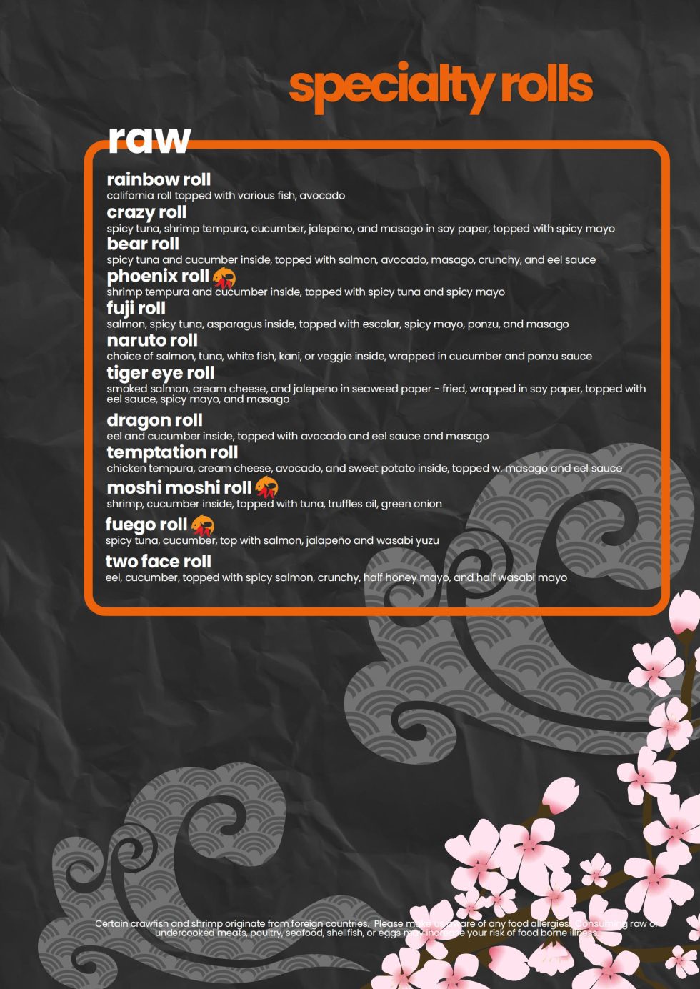 Menu - Sushi Moshi