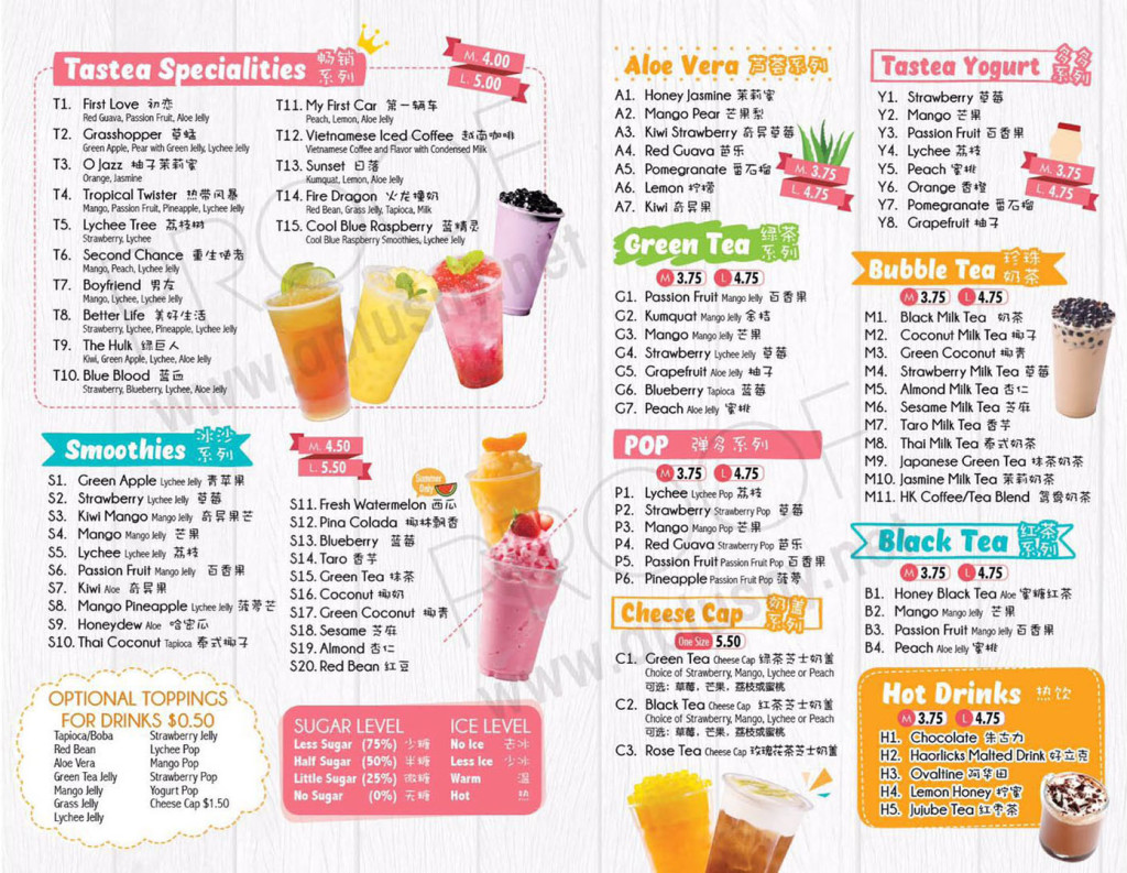 Tastea 101 - Bubble Tea · Juice Bars · Smoothies · Snacks丨Online Order丨 ...