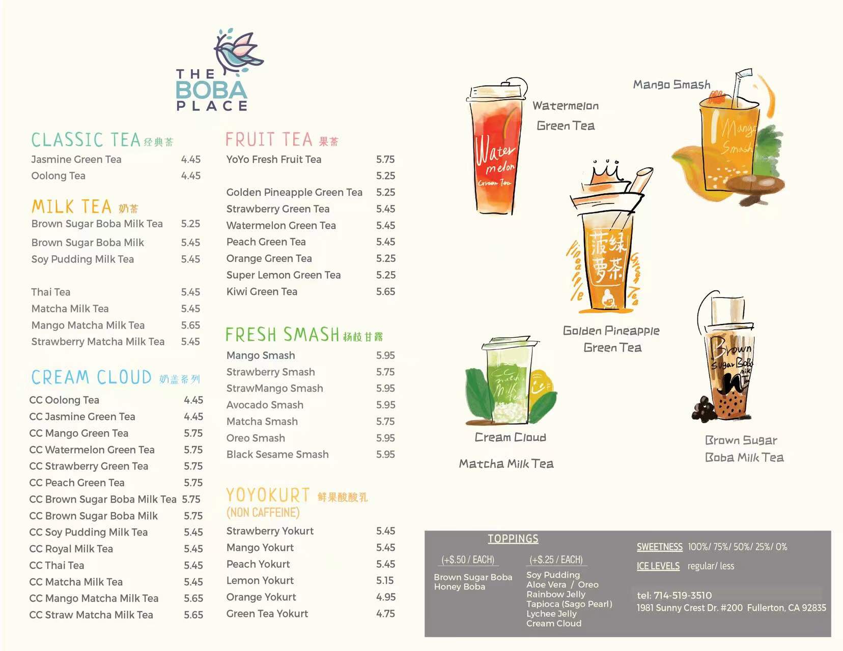 The Boba Place｜Online Order｜Fullerton｜CA