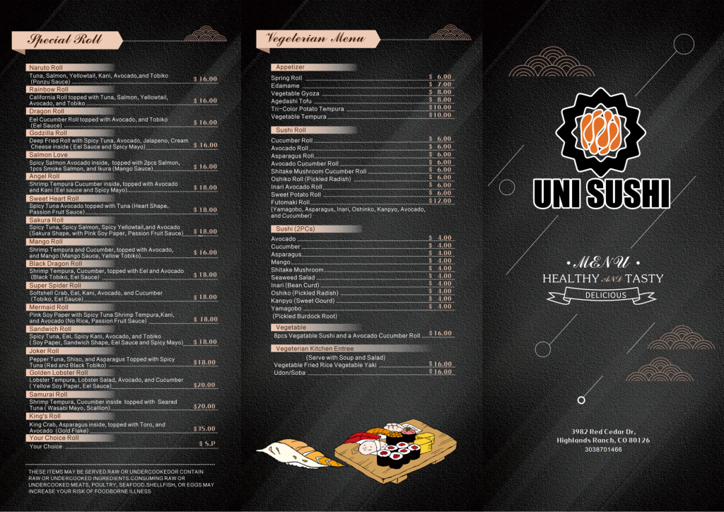 Menu - uni sushi