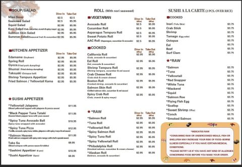 Menu - Watami Revolving Sushi Bar