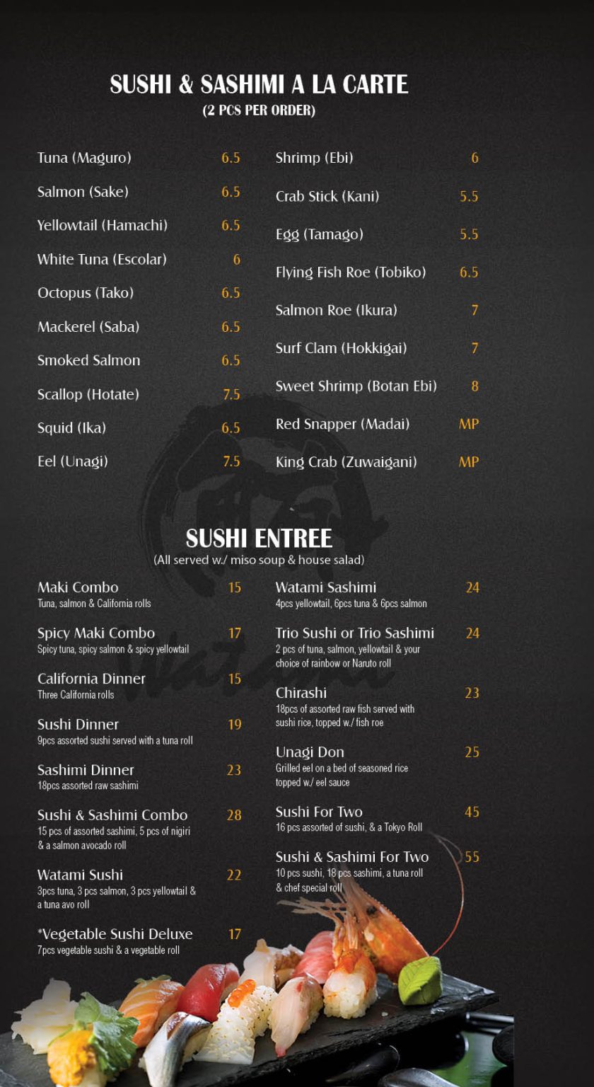 Watami Sushi & Hibachi Steak house - Japanese Restaurant｜Online Order ...