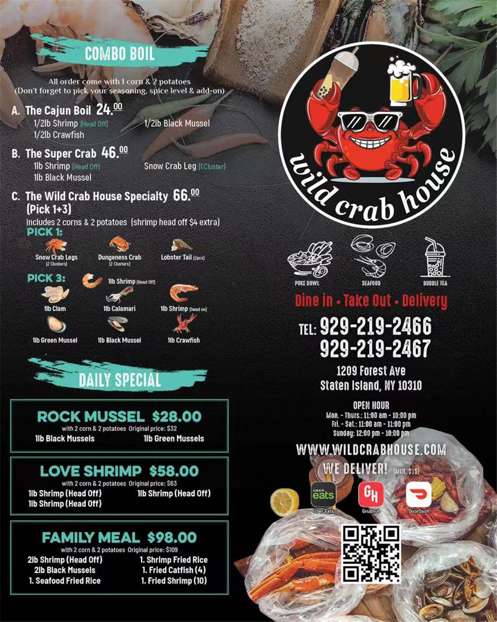 Wild Crab House - Seafood Restaurant｜Online Order｜Staten Island｜NY