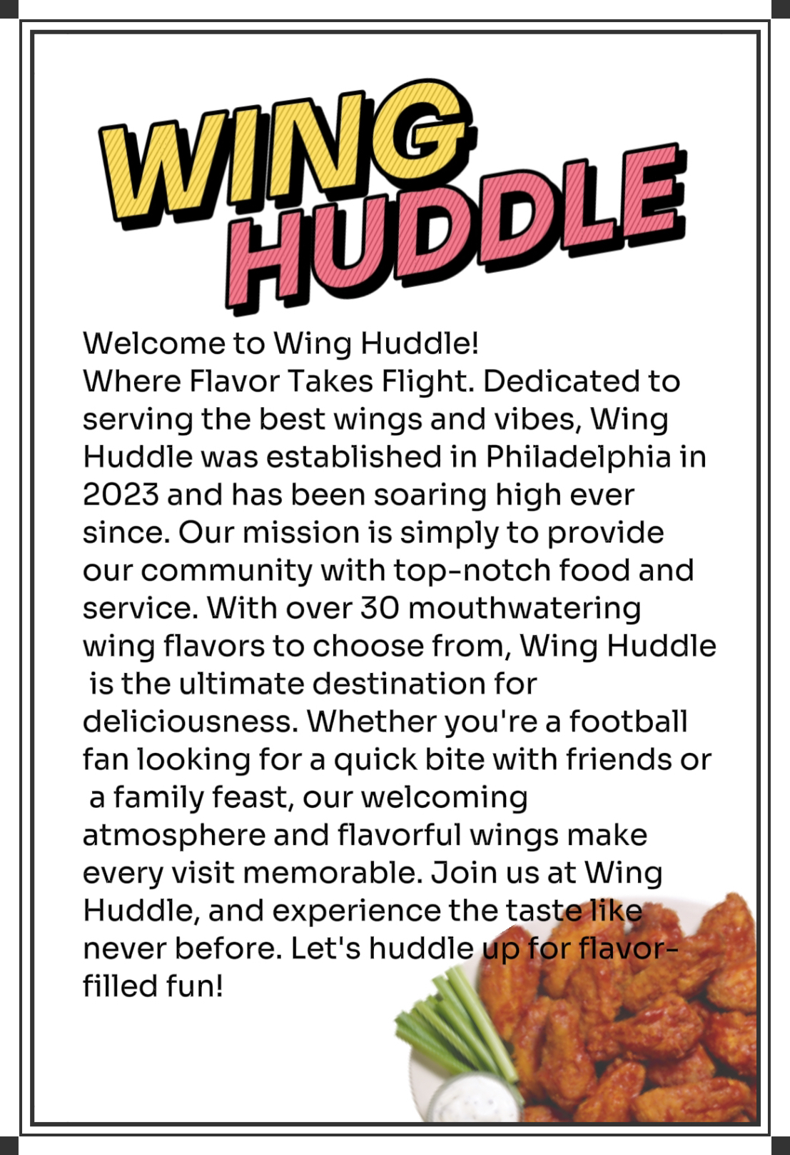 Wing Huddle | Online Order | Philadelphia | PA