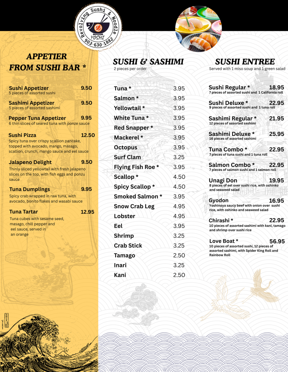Menu - Yoshi Sushi