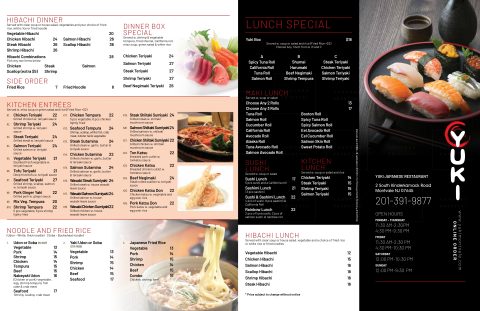 Yuki - Japanese Restaurant | Online Order | Montvale | NJ