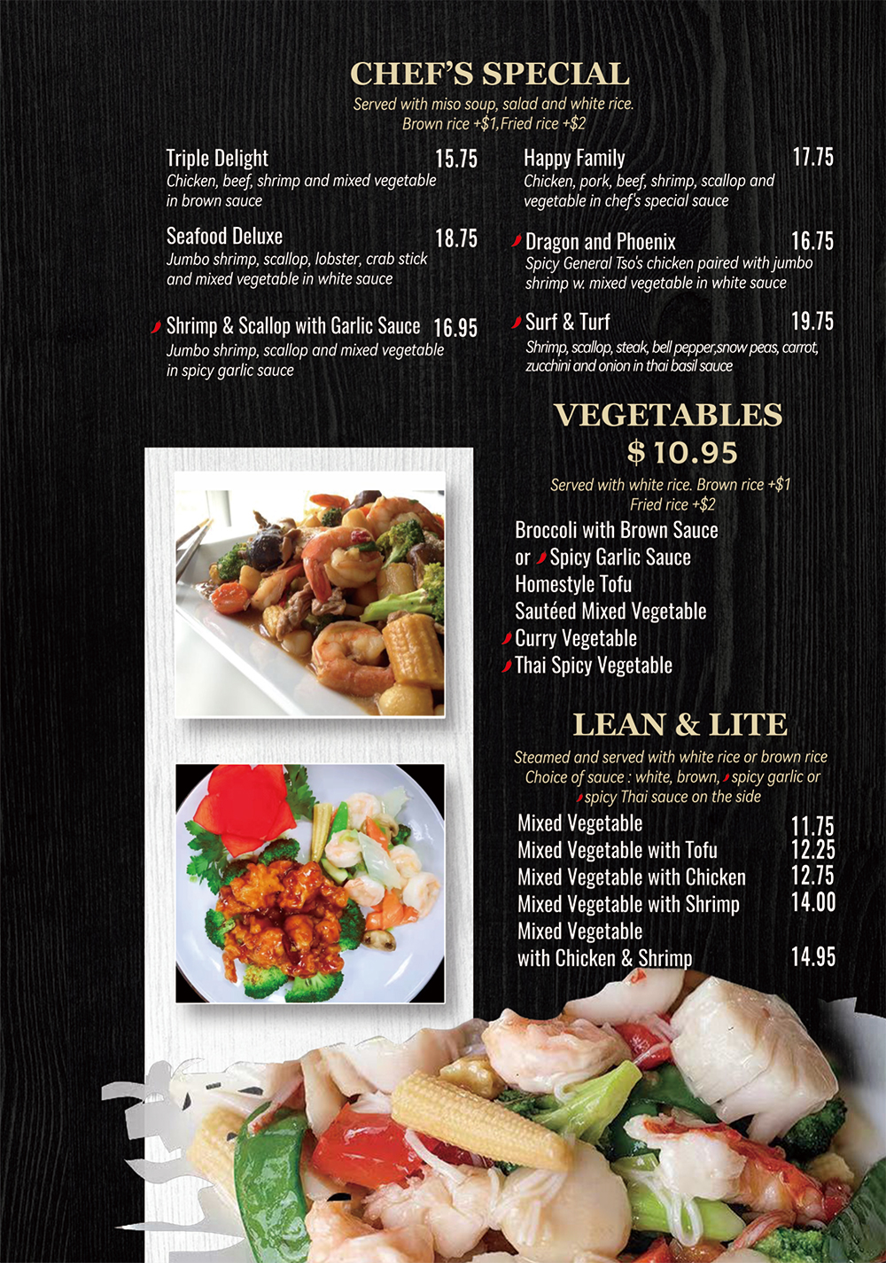 Dine in Menu - Yum Yum Asian Fusion