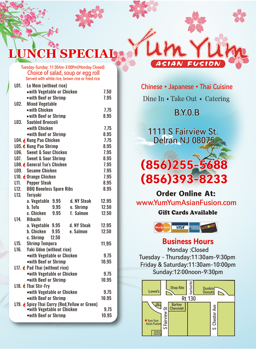 Yum Yum Asian Fusion｜Online Order｜Delran｜NJ